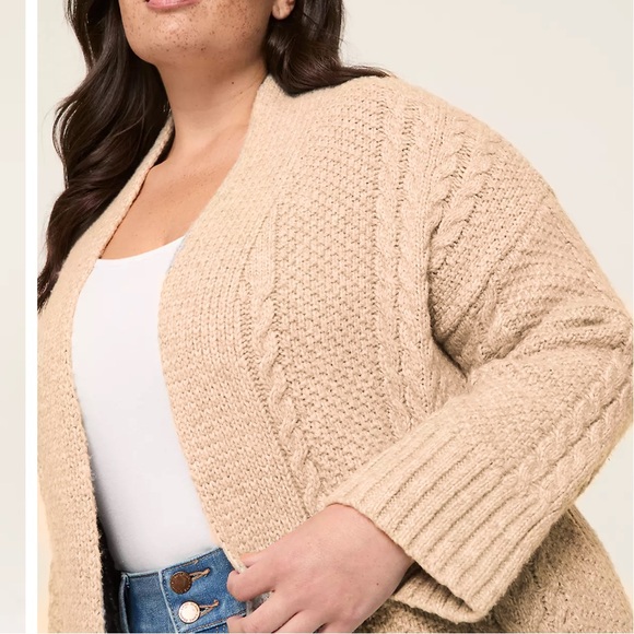 Lane Bryant | Sweaters | Lane Bryant Long Tan Open Cardigan | Poshmark